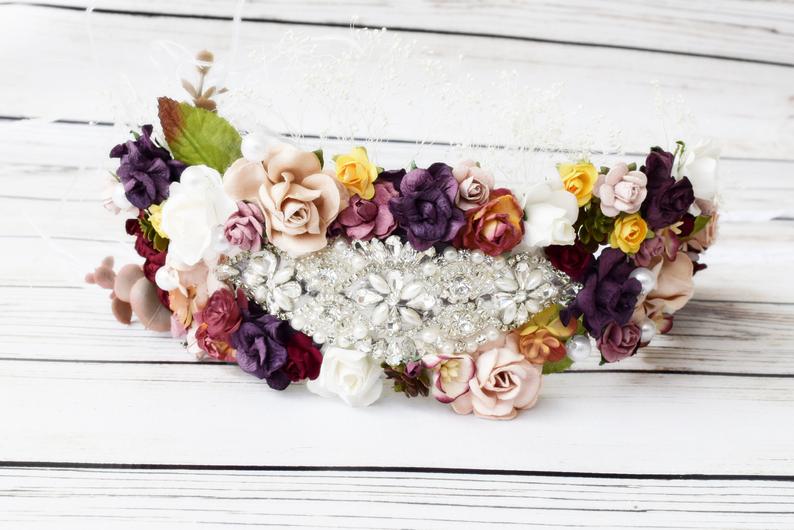 Handcrafted Romantic Vintage Flower Crown – The Pearled Rose